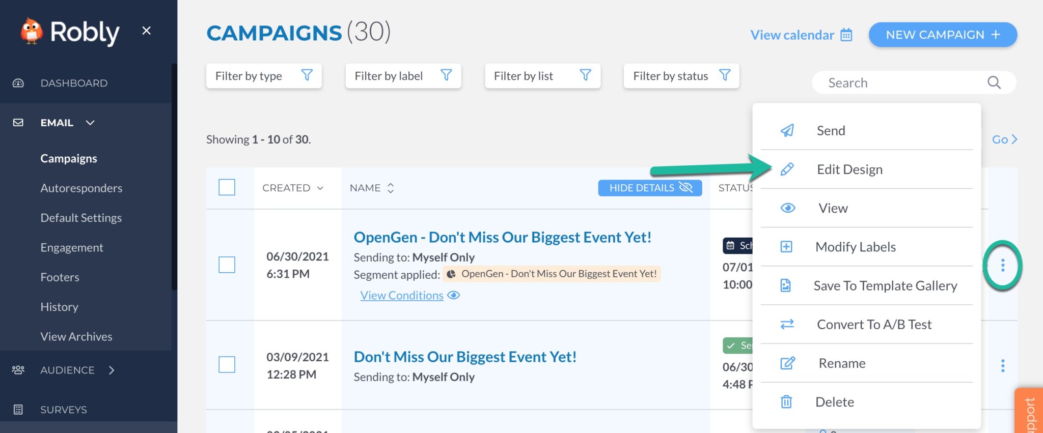 How do I send a campaign with OpenGen? – support.robly.com