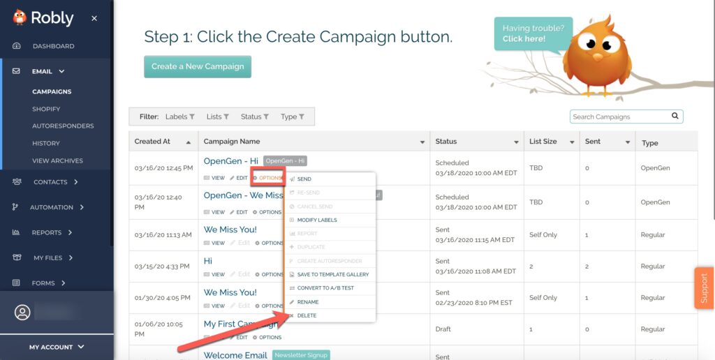 How do I send a campaign with OpenGen? | Robly Support