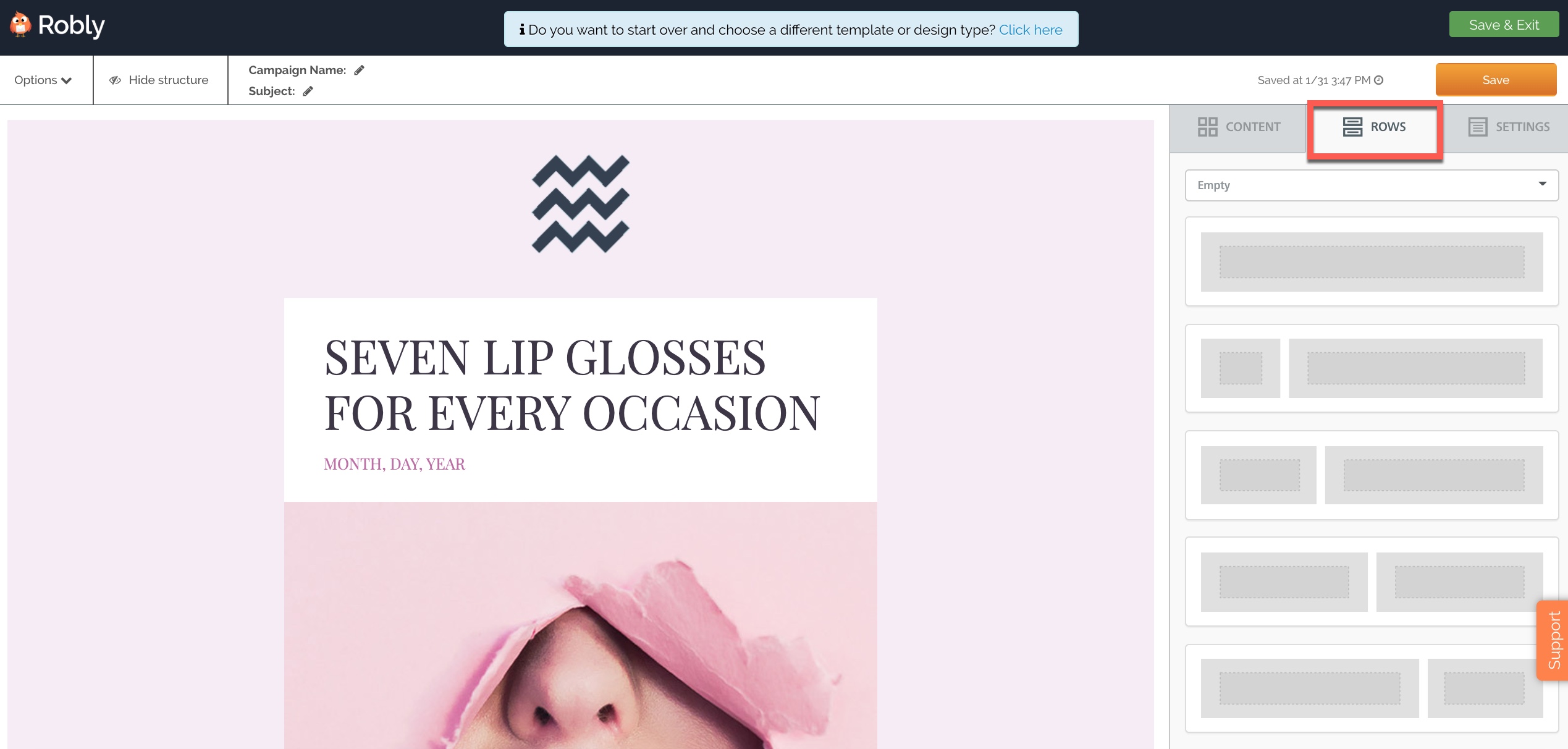 How can I create and save custom content like headers and footers? – support.robly.com