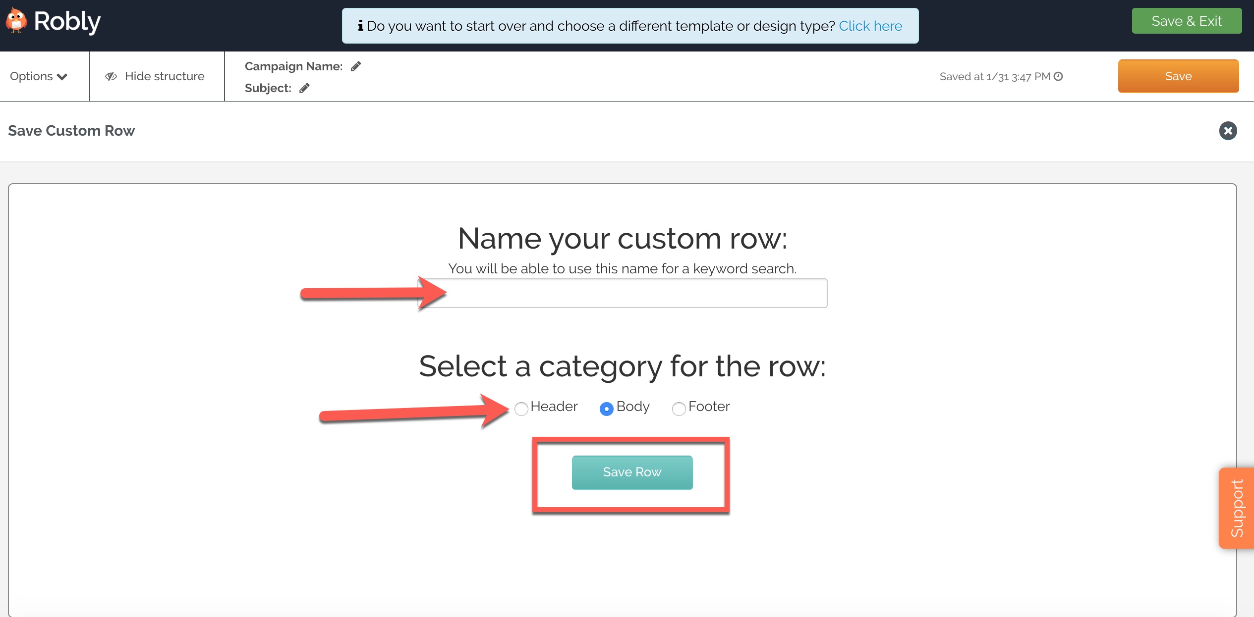 How can I create and save custom content like headers and footers? – support.robly.com